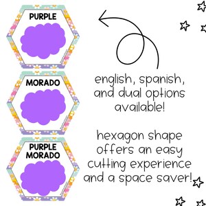 Color Posters for Classroom, Spanish Color Posters for Classroom, Dual ...