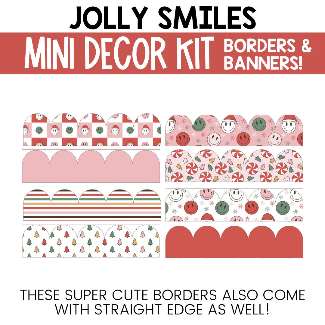 Smiley Christmas Bulletin Board Decor, Winter Bulletin Board, Santa ...