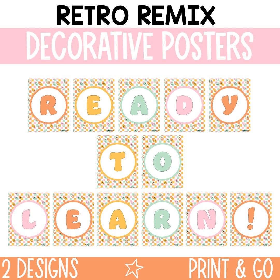 Retro Groovy Classroom Posters, Rainbow Classroom Decor, Nostalgic ...