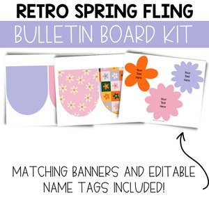 Groovy Retro Spring Easter Bulletin Board Kit, Spring Bulletin Board ...