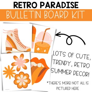 Retro Paradise Summer Bulletin Board Decor, Boho Retro Classroom Decor ...