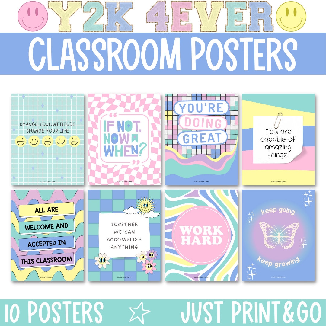 Retro Groovy Classroom Posters, Y2k Classroom Decor, Nostalgic ...
