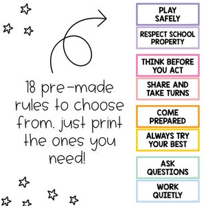 Retro Classroom Rules Display, Groovy Classroom Management Tools, Rule ...