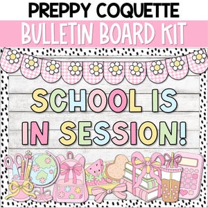 Coquette Pastel Back to School Bulletin Board Kit, Rainbow Open House ...