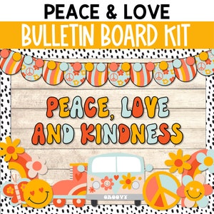Retro Groovy Bulletin Board Decor, February Bulletin Board, Spring ...