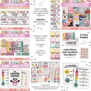 Retro Disco Cowgirl Classroom Decor MEGA Bundle, Pink Western Classroom ...