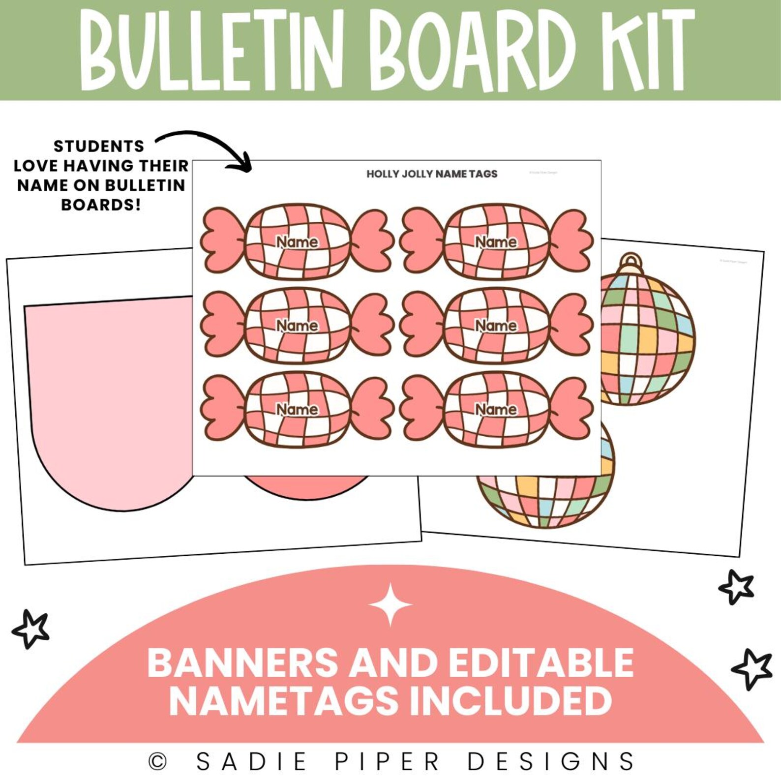 Retro Groovy Christmas Bulletin Board, Winter Classroom Decor, Vintage ...