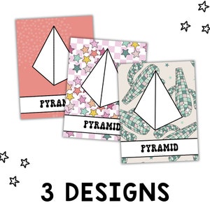 Retro 3D Shape Posters for Classroom, 3D Shape Posters Display for ...