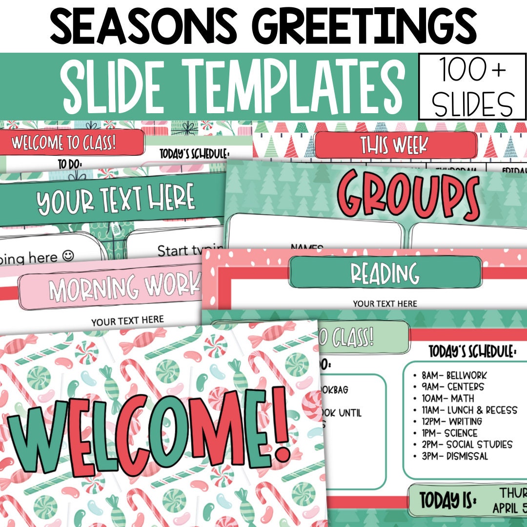 Christmas Slide Templates for Classroom, Holiday Slides Templates ...