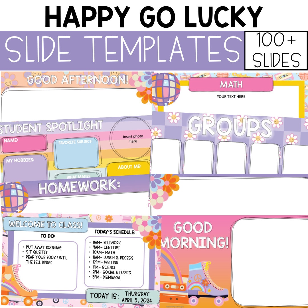 Retro Slide Templates for Classroom, Groovy Slides Templates, Classroom ...