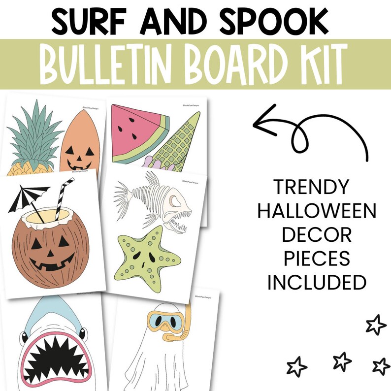 Halloween Bulletin Board Decor, Pink Halloween Bulletin Board ...