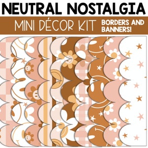 Neutral Nostalgia Mini Decor Kit, Retro Classroom Decor, Groovy ...