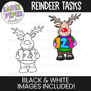 Reindeer Tasks Clipart, Reindeer Clipart, Christmas Clipart, Winter ...
