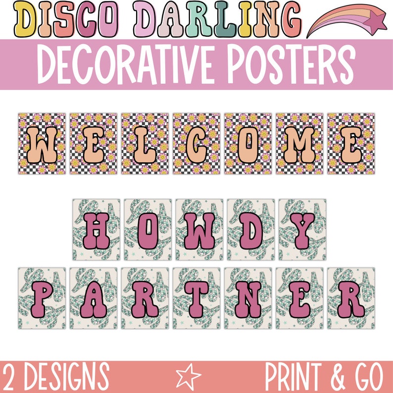 Retro Groovy Classroom Posters, Disco Cowgirl Classroom Decor, Western ...