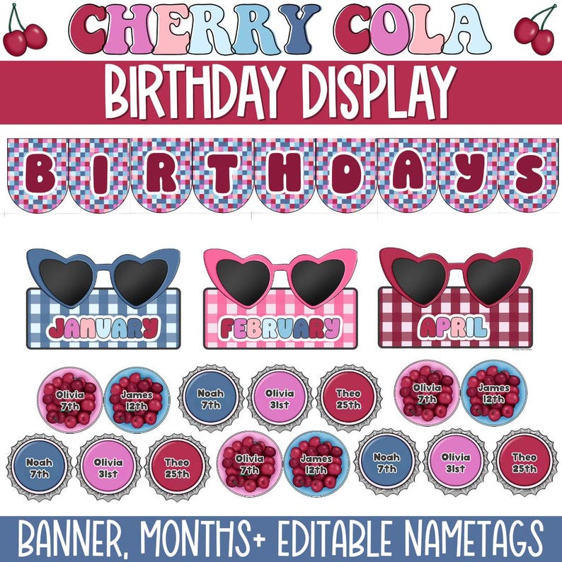 Birthday Display for Classroom, Bulletin Board Birthday Display ...