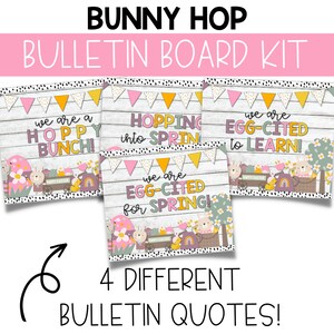 BUNNY HOP Easter Bulletin Board Kit, Spring Bulletin Board Kit ...
