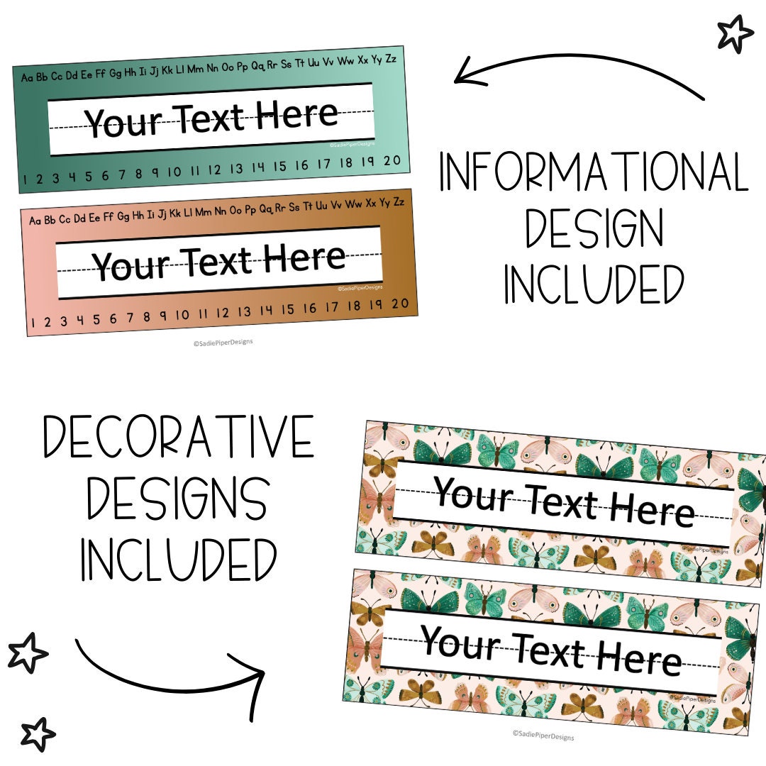 Editable Desk Name Tags for Students, Tropical Desk Name Plates for ...