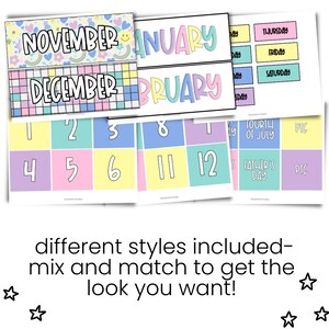 Retro Calendar Kit, Calendar Pocket Chart Calendar Inserts, Printable ...
