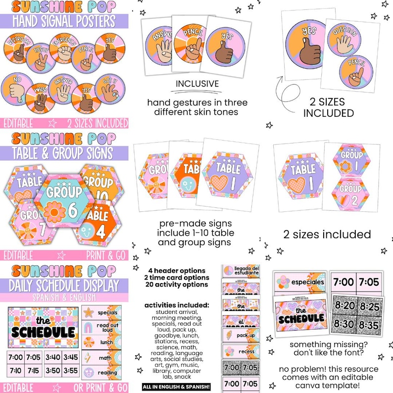 Retro Groovy Y2K Classroom Decor MEGA Bundle, Rainbow Bright Classroom ...