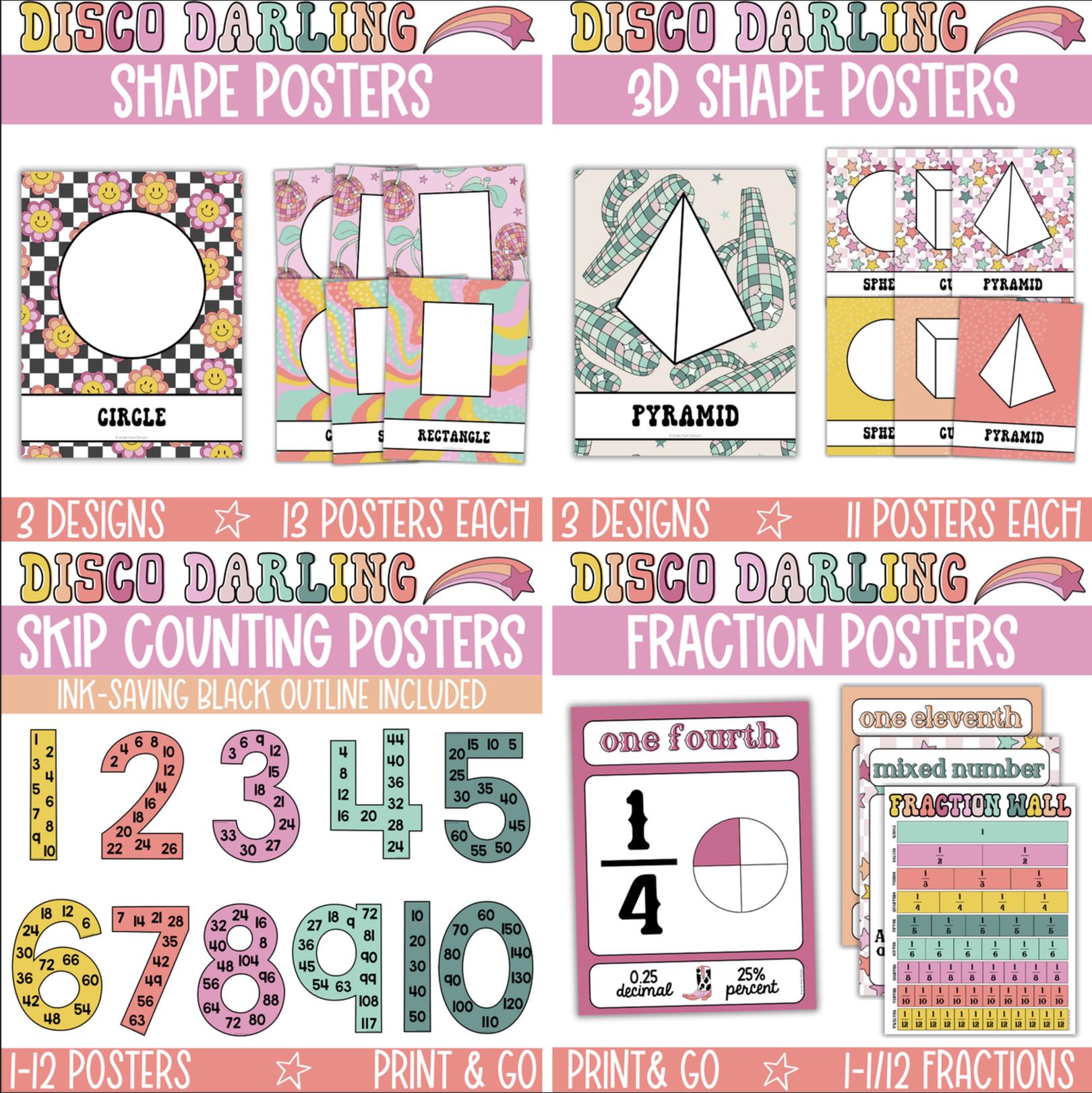 Math Classroom Posters, Math Posters for Classroom, Groovy Retro ...