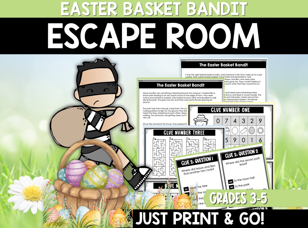 Easter Escape Room for Kids, Printable Party Game, Birthday Escape Room ...