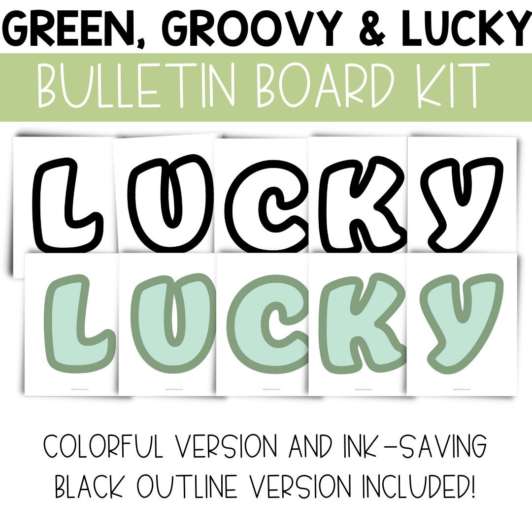 Green Groovy and Lucky Bulletin Board Kit St. Patricks Day - Etsy