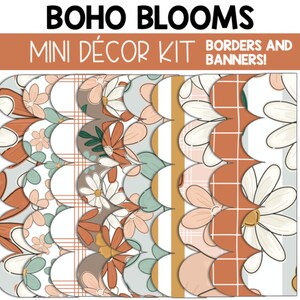 Boho Blooms Mini Decor Kit, Calming Classroom Decor, Floral Bulletin ...