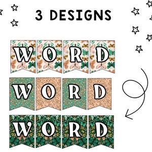 Tropical Boho Word Wall Display, Modern Word Wall Display, Printable ...