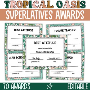 Superlative Awards for End of the Year, Award Certificates for ...