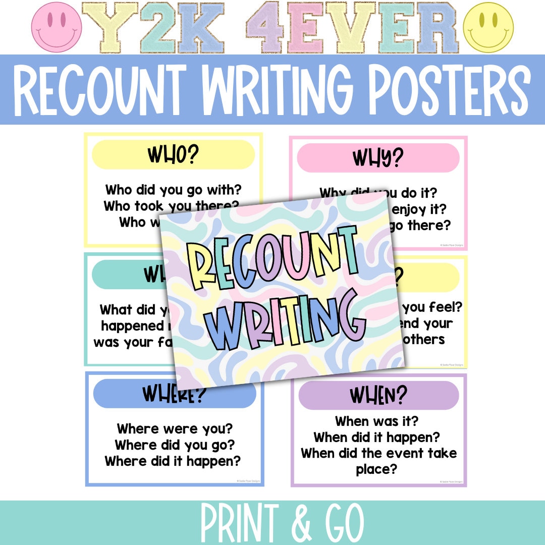 Recount Writing Posters, English Posters, ELA Educational Posters ...