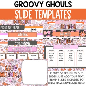 Groovy Halloween Bulletin Board Decor, Retro Halloween Bulletin Board ...