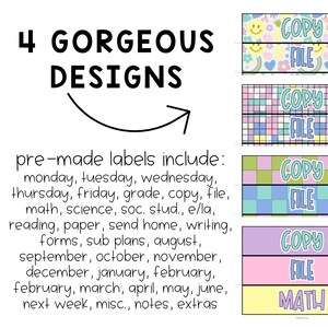 Editable Rolling Cart Labels, Retro Classroom Decor, Classroom Labels ...