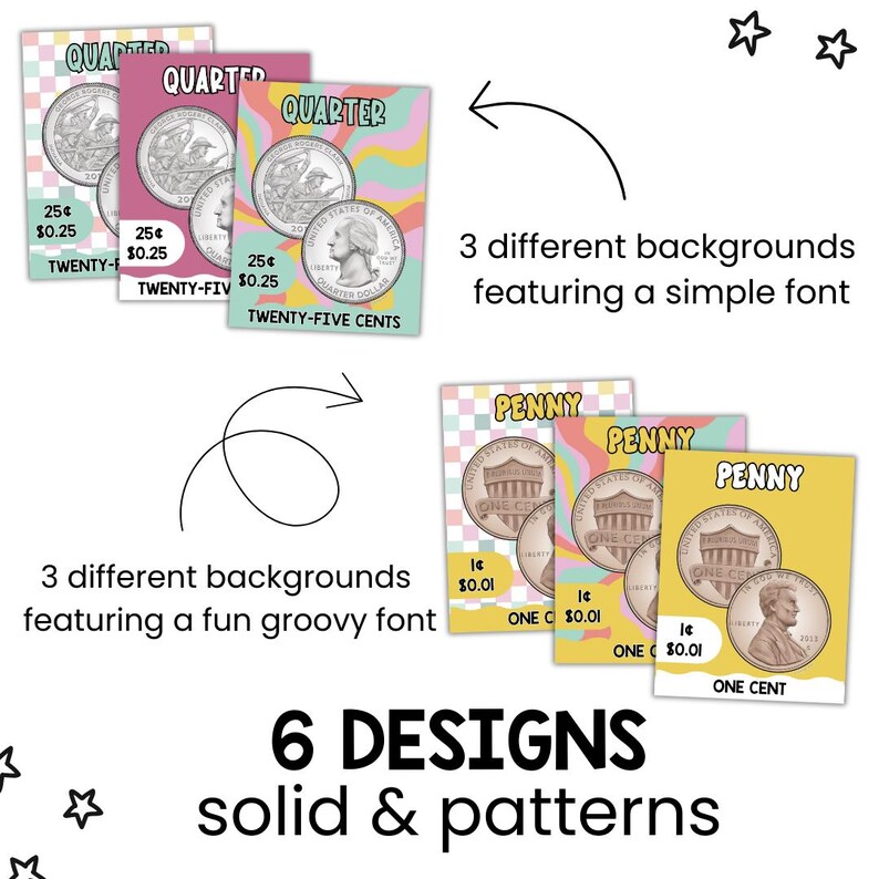 Money Posters for Classroom, American Currency Posters Display for ...