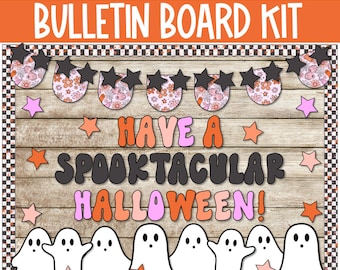 Halloween Themed Bulletin Board Set Printable October Board - Etsy
