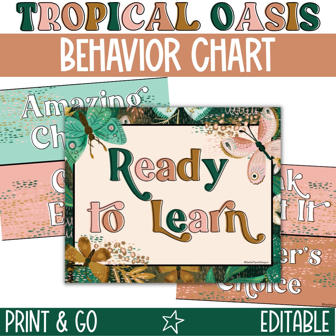 Behavior Clip Chart for Classroom, Reward Chart, Responsibility Chart ...