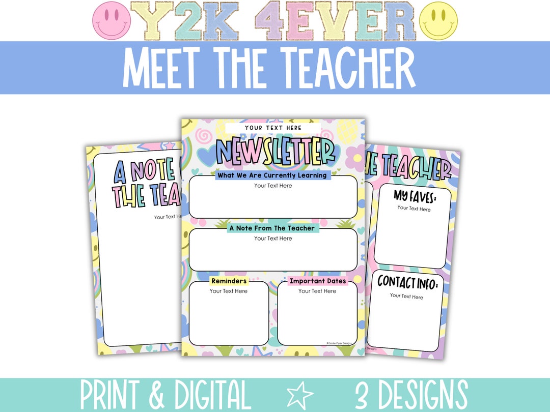 Retro Groovy Meet the Teacher Templates, Editable Meet the Teacher ...