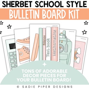 Retro Back to School Bulletin Board Decor, Rainbow Classroom Decor ...