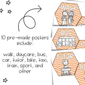 Retro Dismissal Chart for Classroom, How We Go Home Display Chart ...