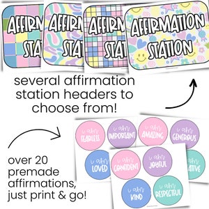 Affirmation Station for Classrooms, Positive Affirmations for Classroom ...