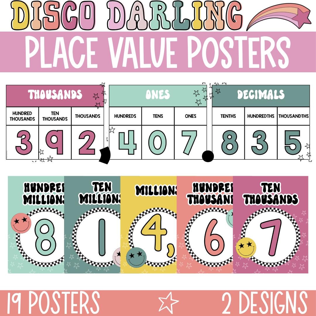 Carteles de valor posicional, exhibición de pared de valor posicional ...