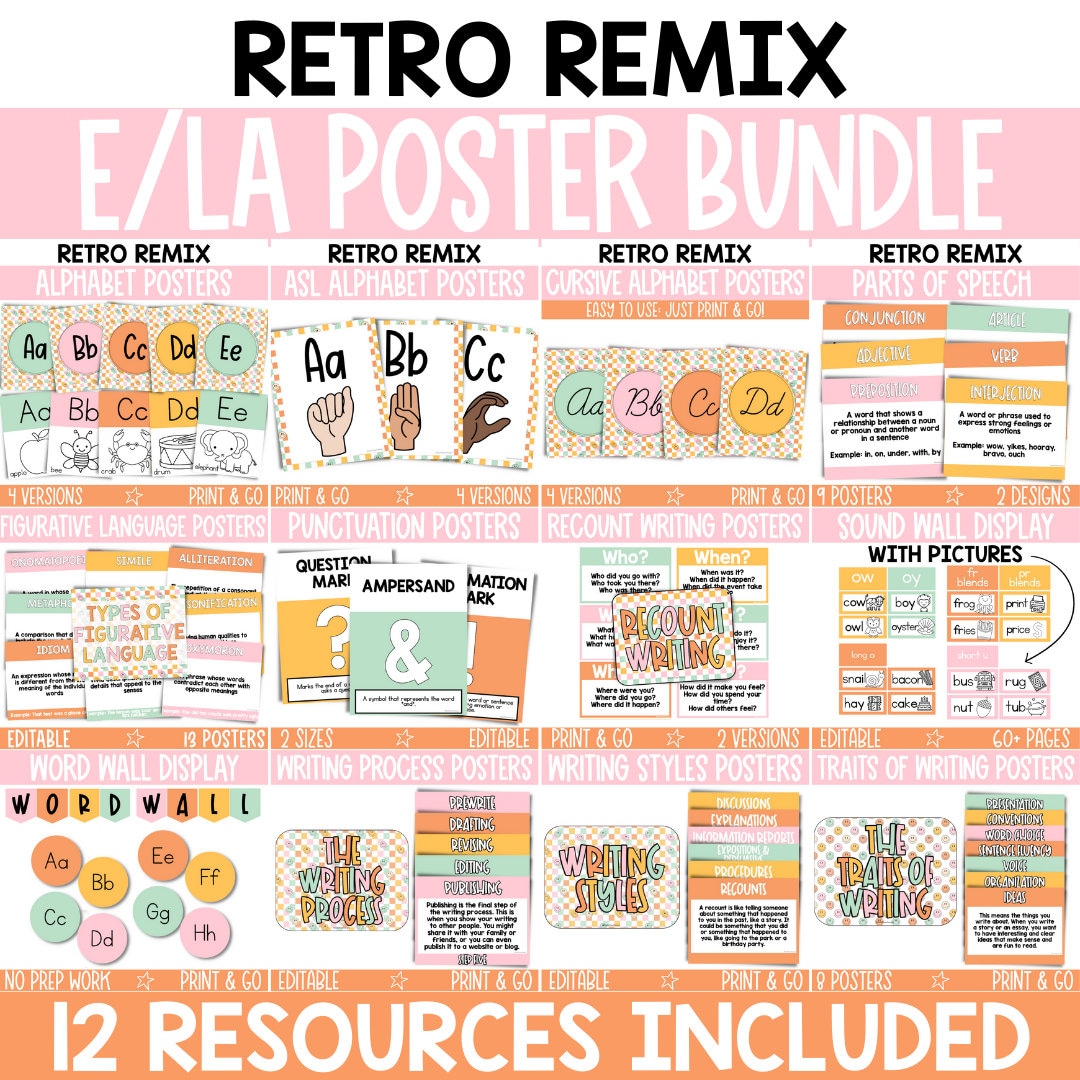 English Posters, Language Arts Posters for Classroom, Writing Posters ...