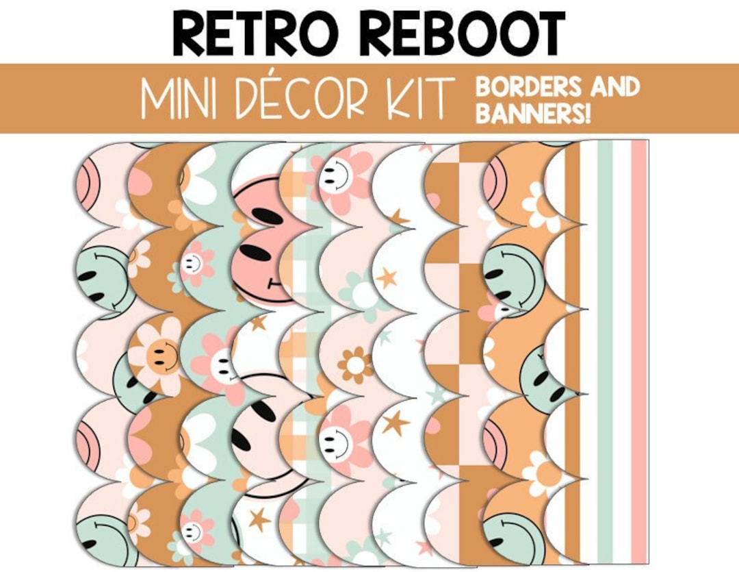 Retro Reboot Mini Decor Kit, Retro Classroom Decor, Groovy Bulletin ...