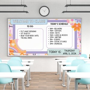 Retro Slide Templates for Classroom, Groovy Slides Templates, Classroom ...