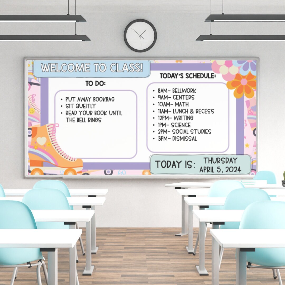 Retro Slide Templates for Classroom, Groovy Slides Templates, Classroom ...