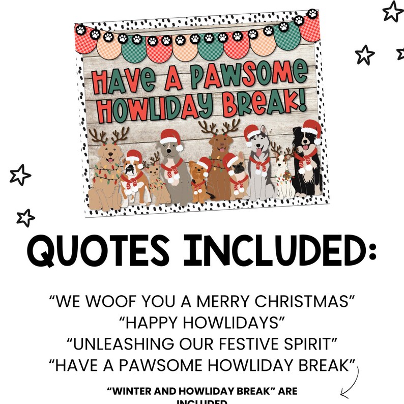 Christmas Dog Bulletin Board, December Bulletin Board, Reindeer ...