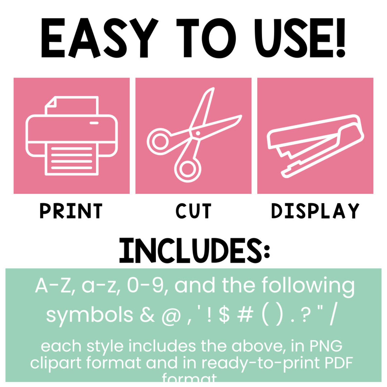 Back to School Bulletin Board Letters, Printable Bulletin Board Letters ...