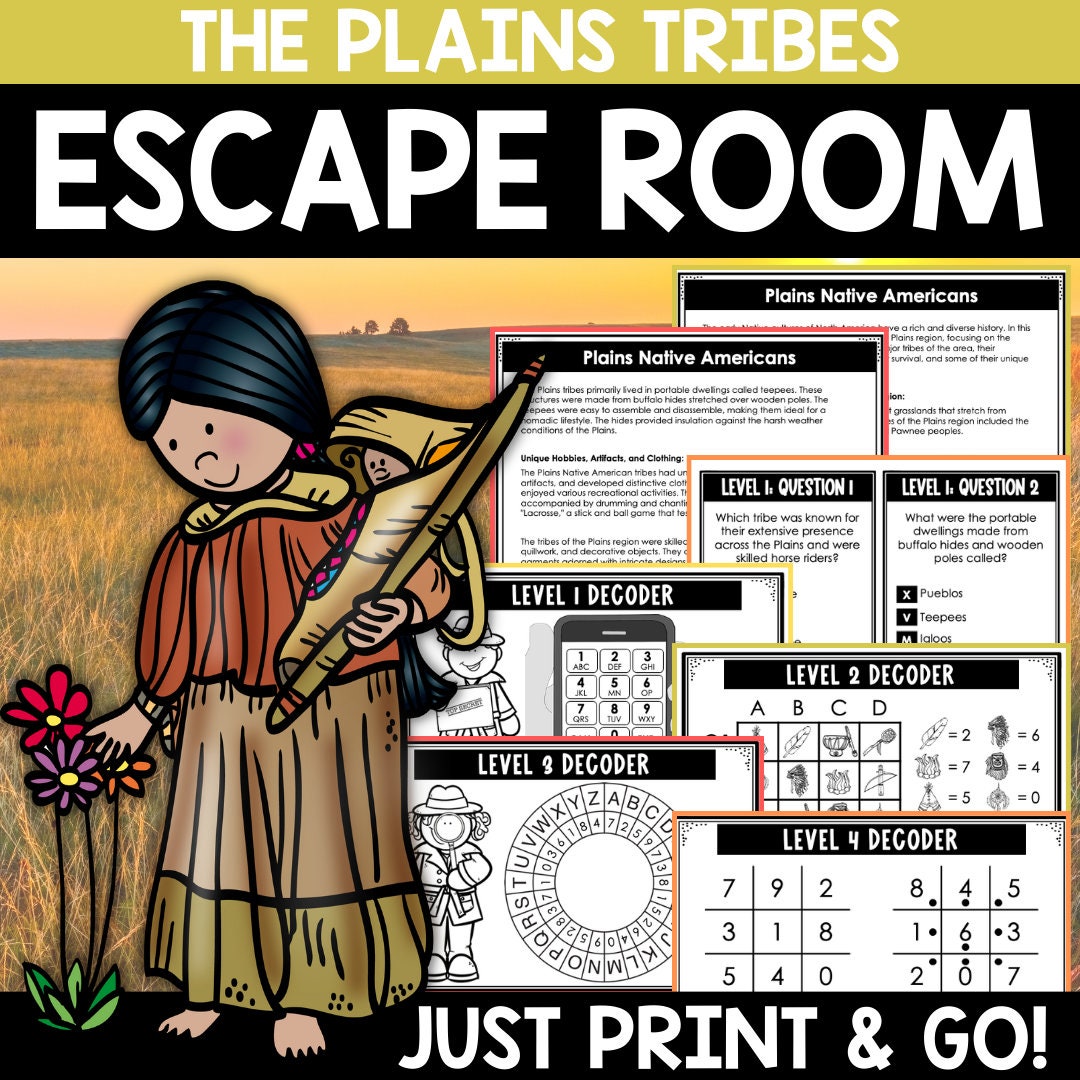 Native American Escape Room for Kids, Printable Party Game, Birthday ...