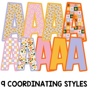 Groovy Retro Bulletin Board Letters, Letter Clipart, Printable Bulletin ...