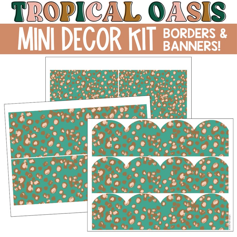 Tropical Bulletin Board Decor Kit, Jungle Classroom Decor, Plant ...