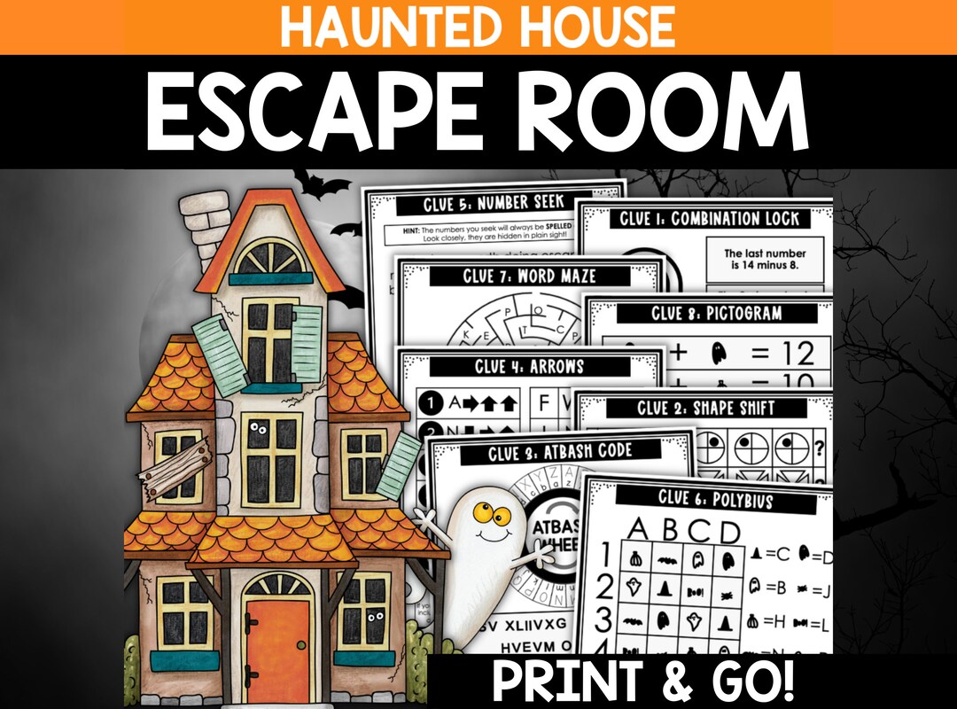 Haunted House Escape Room for Kids, Halloween Party Game, Birthday ...